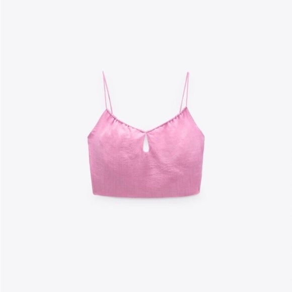 Zara | Tops | Nwt Zara Pink Crop Top | Poshmark